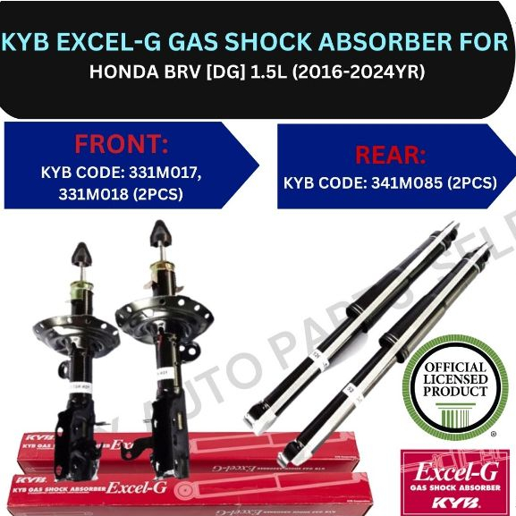 KYB GENUINE ABSORBER (FRONT, REAR) FOR HONDA BRV [DG] 1.5L (2016-2024YR ...