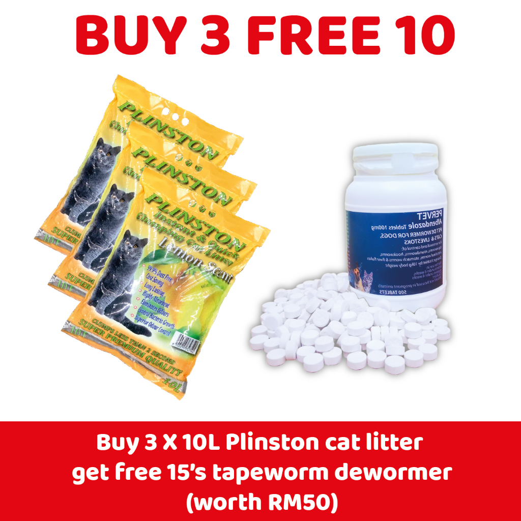 Buy 3 get 10's pet dewormer free]10L/6kg Plinston Super Premium ...