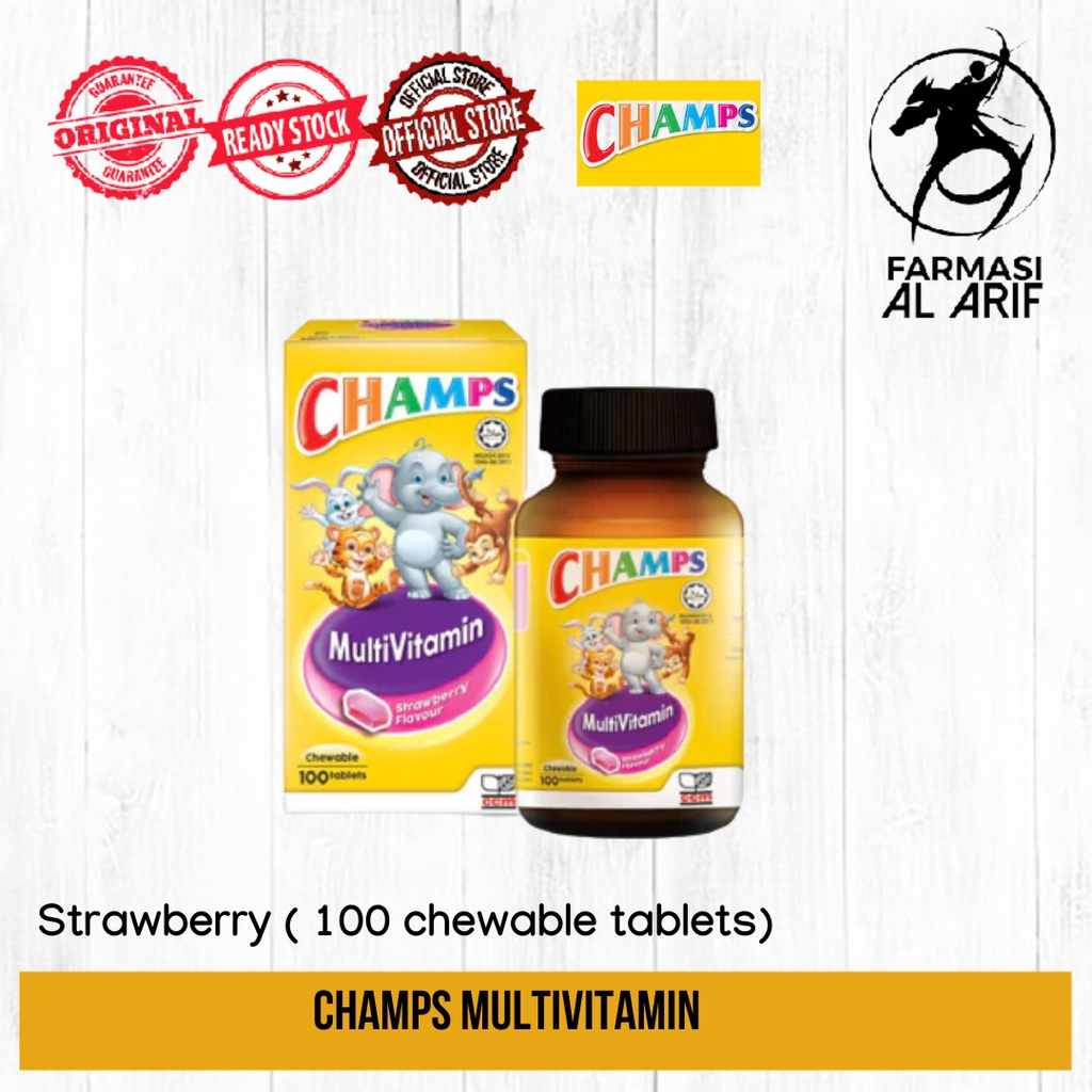 Champs Vitamin C 100mg Chewable Tablet 100's (STRAWBERRY) | Shopee Malaysia