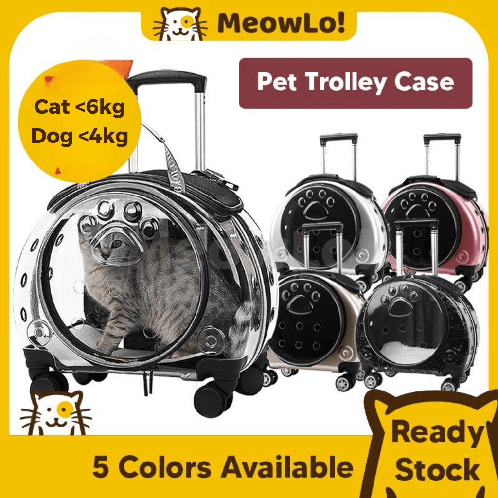 Pet Trolley Case Transparent Cat Bag Pet Carrier Backpack Trolley Cag ...