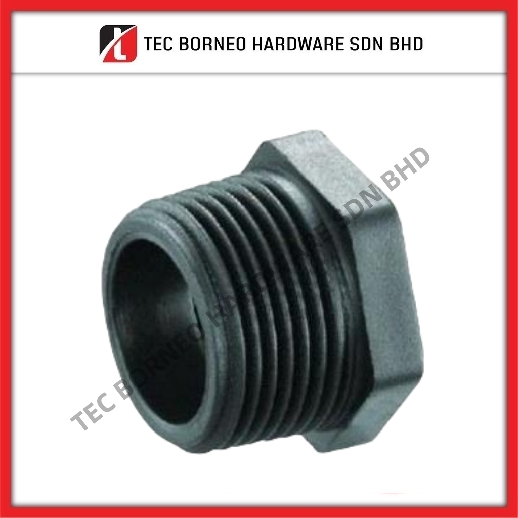 TEC [1 PC] PP Bush OR Nipple Threaded Fitting Fittings Pipe Reducing Bush Nipple HDPE BSP Poly ...
