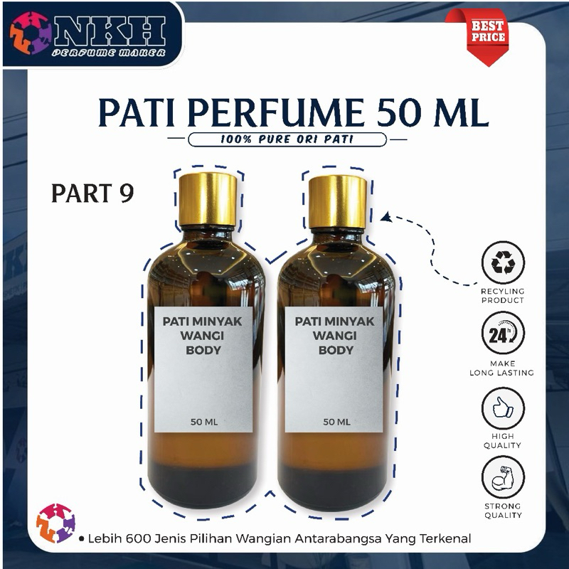 PART 9 - PATI MINYAK WANGI BADAN 50ML 100% PURE / BODY PERFUME 50ML 100 ...