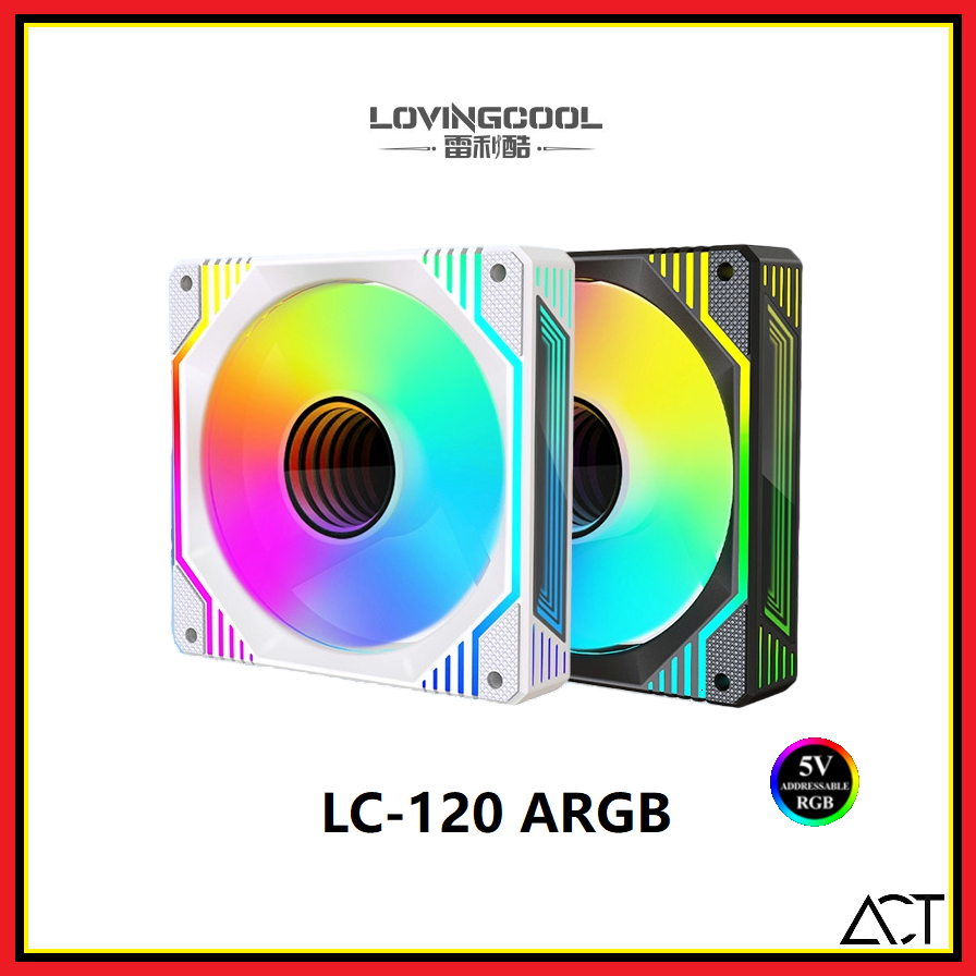 LOVINGCOOL LC-120 Black / White 5V ARGB 3Pin PWM 12CM Casing Fan PRISM | Shopee Malaysia