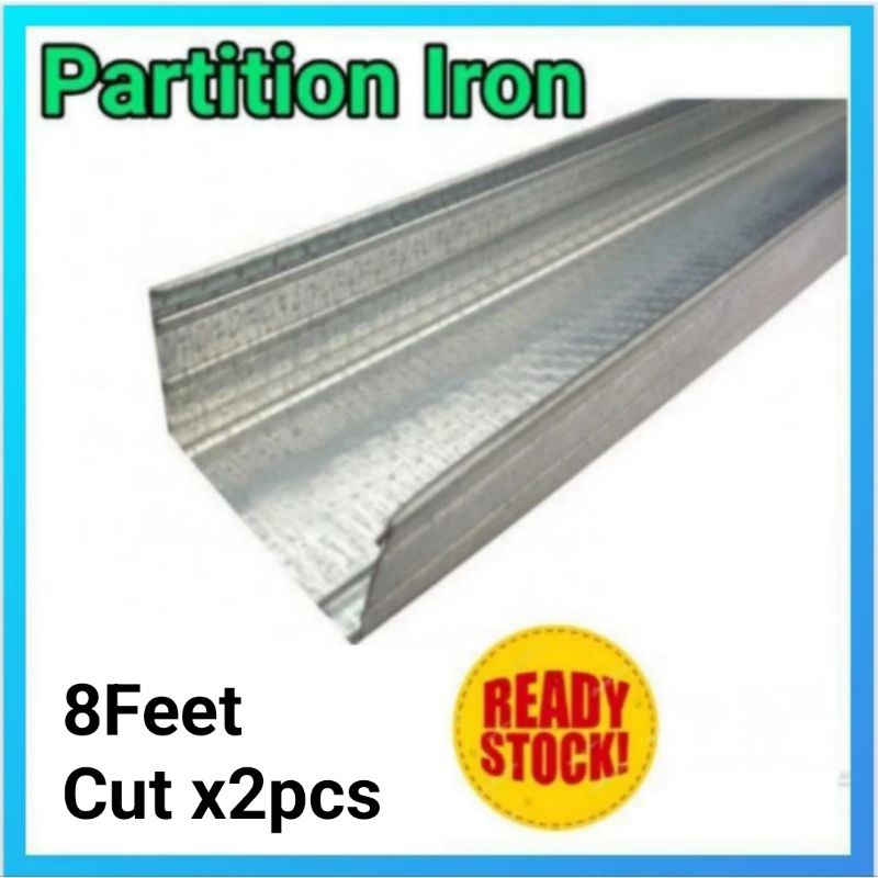 [8Feet cut x2pcs] Partition Besi U-Purlin 1 7/8"x1" / 3"x1" / 5"x1 ...