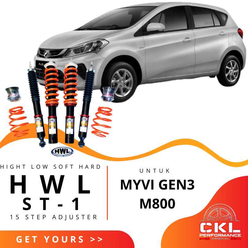 PERODUA MYVI 18+ HWL ST-1 SERIES ADJUSTABLE COILOVERS | Shopee Malaysia