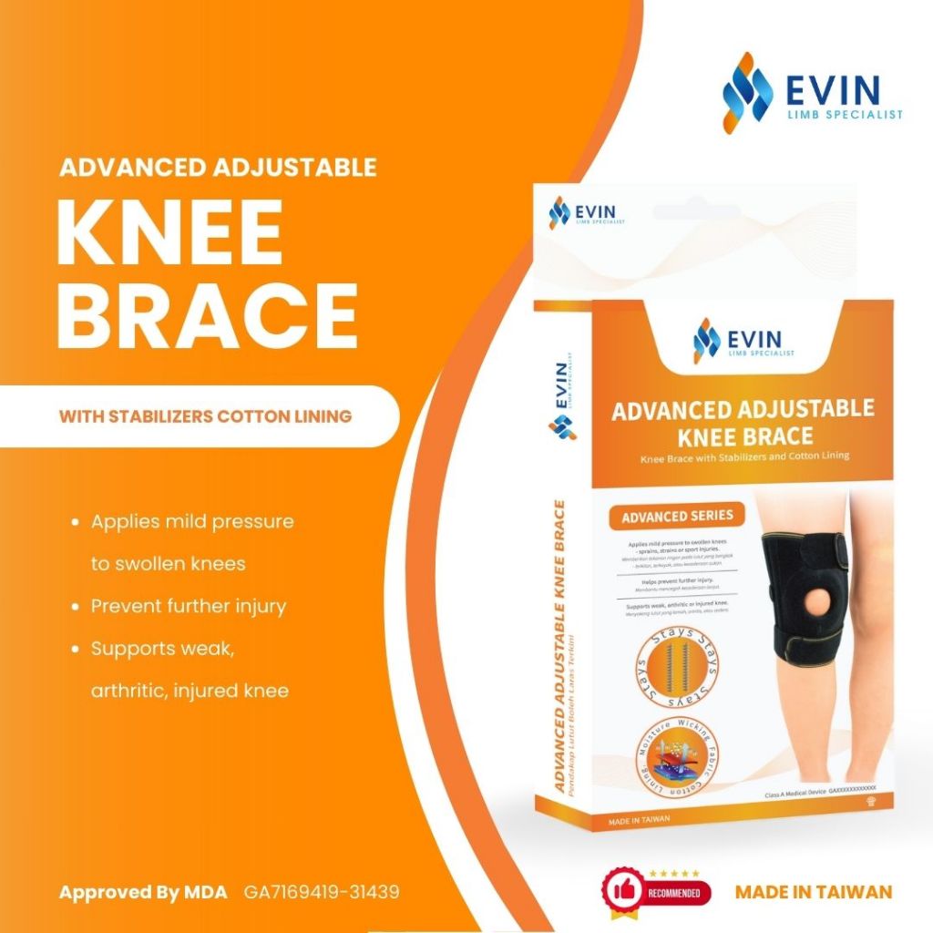 EVIN Advanced Adjustable Knee Brace guard lutut patella knee support ...