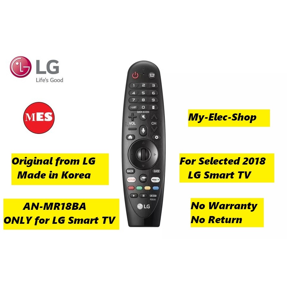 (Original) LG Magic Remote Control AN-MR18BA for Select 2018 LG AI ThinQ® Smart TV | Shopee Malaysia