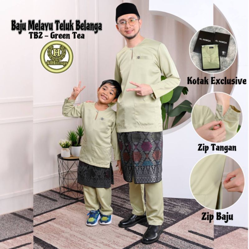 (S-5XL) Baju Melayu Teluk Belanga | Baju Melayu Leher Johor Plus size ...