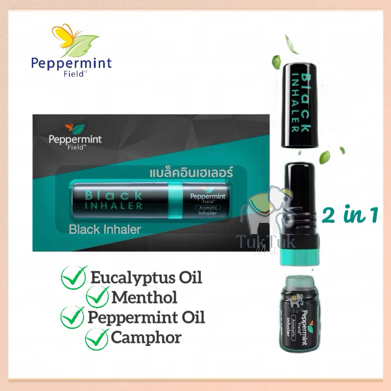 🇹🇭 Peppermint Field Black Inhaler 2 in 1 Golden Cup Lemon 🍋‍🟩 Lavender ...