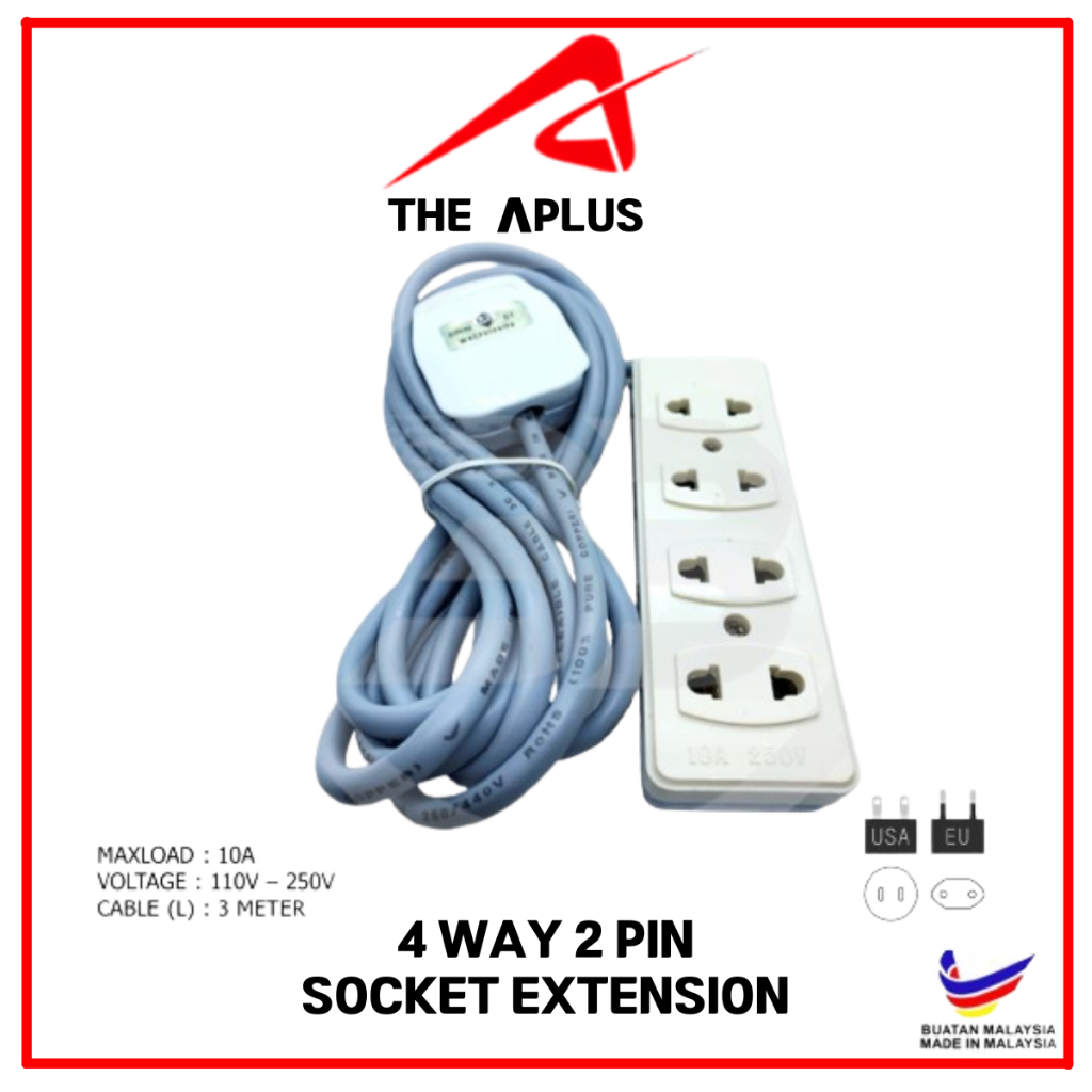 Multi 1 Meter plug trailing switch extension socket 4 way 5 way 6 way 3 ...