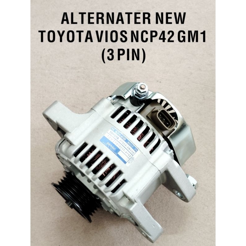 ALTERNATOR NEW TOYOTA VIOS NCP42 (GM 1) 3 PIN 80AMP (4 PK) | Shopee ...