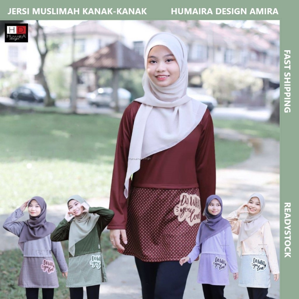Readystock | AMIRA Tshirt Jersi Muslimah Kanak-kanak Humaira Design ...