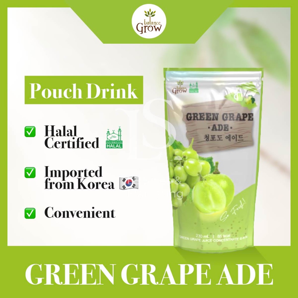 [Halal] [Ready Stock] Balance Grow - Green Grape Ade 230mL | Shopee ...