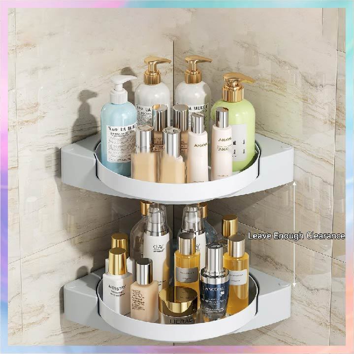 Triangle Bathroom Shelves 360 degree Rotating Bathroom Trays Bathroom ...
