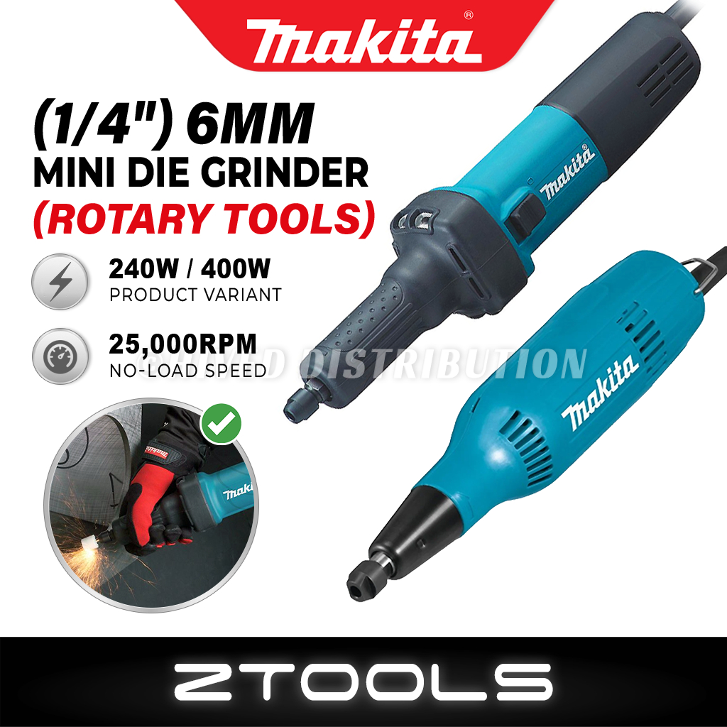 MAKITA (1/4") 6MM Heavy Duty Die Grinder GD0603 Rotary Tool Set Mesin ...