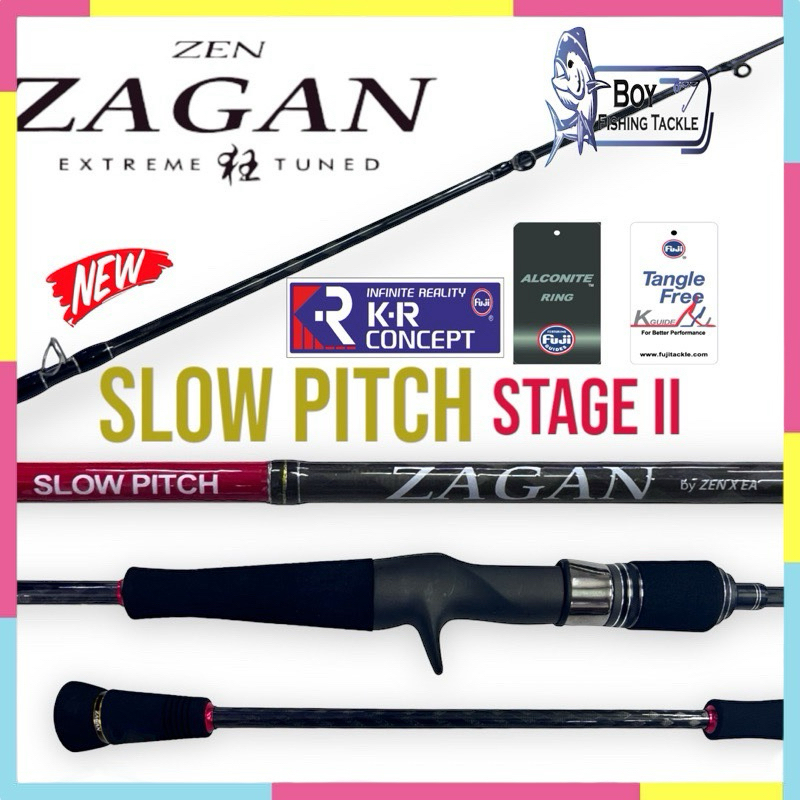 2024 NEW ZEN ZAGAN SLOW PITCH STAGE II JIGGING ROD SLOW JIG BAITCASTING ...