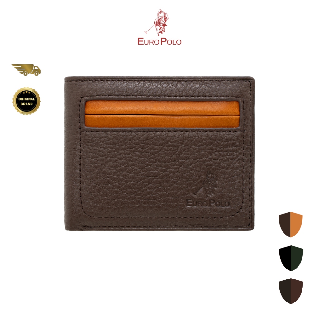 Euro Polo Genuine Cow Leather Dompet Lelaki Bi-Fold Men’s Wallet Dual ...