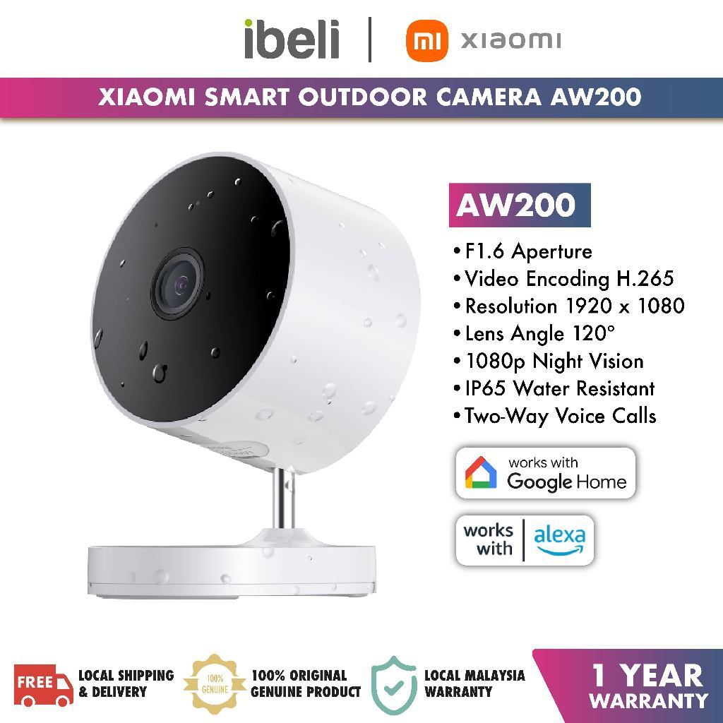 Xiaomi Smart Outdoor Camera AW200 1080P IP Cam CCTV MJSXJ05HL | Shopee ...