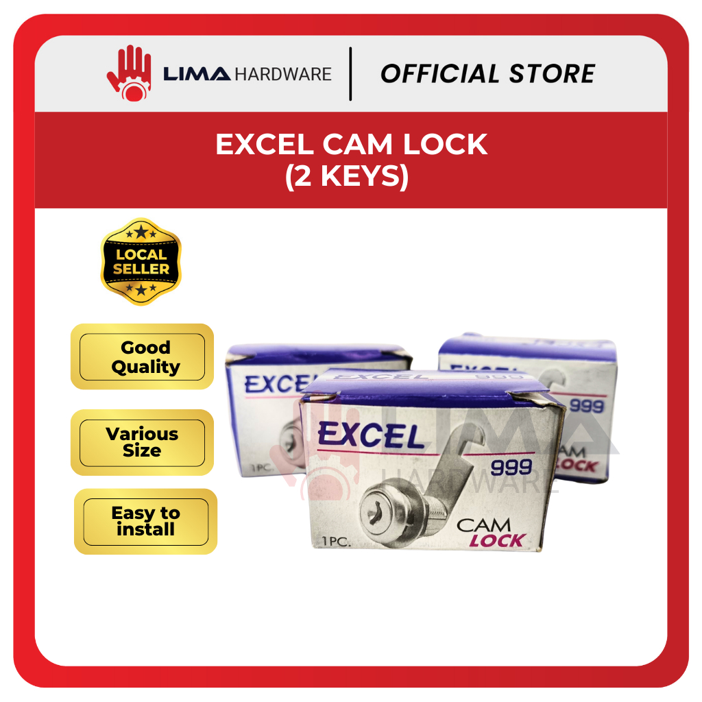 EXCEL CAM LOCK 16/20/25/30 MM (2 KEYS) | Shopee Malaysia