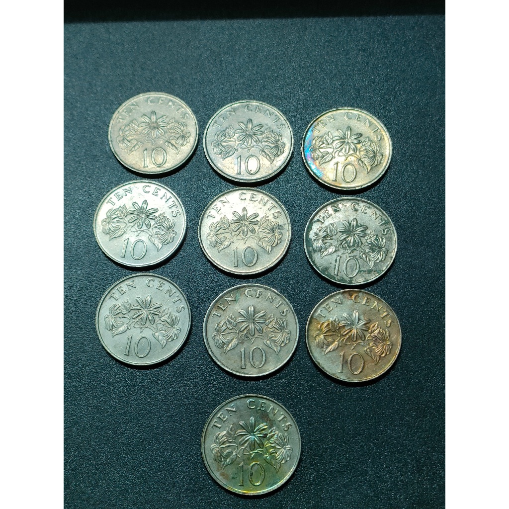 Singapore 2nd Series 10 Cent 1990s ( 10 Coins ) | Shopee Malaysia