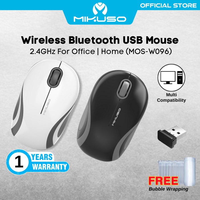 MIKUSO Tetikus Mouse Wireless Mini + Bluetooth 1600DPI | Putih Kecil ...