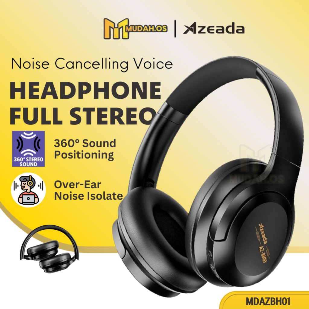AZEADA Noise Cancelling Original Wireless ANC Foldable Headphone ...