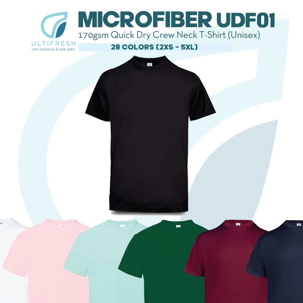 ULTIFRESH Anti-Bacterial Microfiber Jersey Plain T-shirt Baju Jersi ...