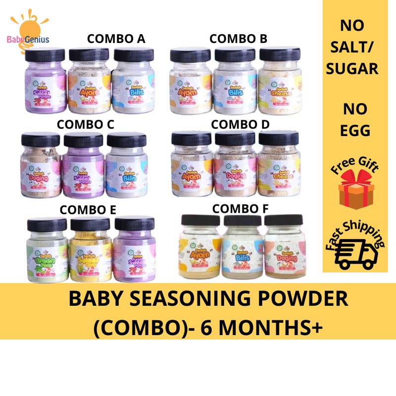 RUSH BABY Seasoning Powder Combo Set 3 IN 1 Serbuk Perasa Bayi 6 7 8 9 ...