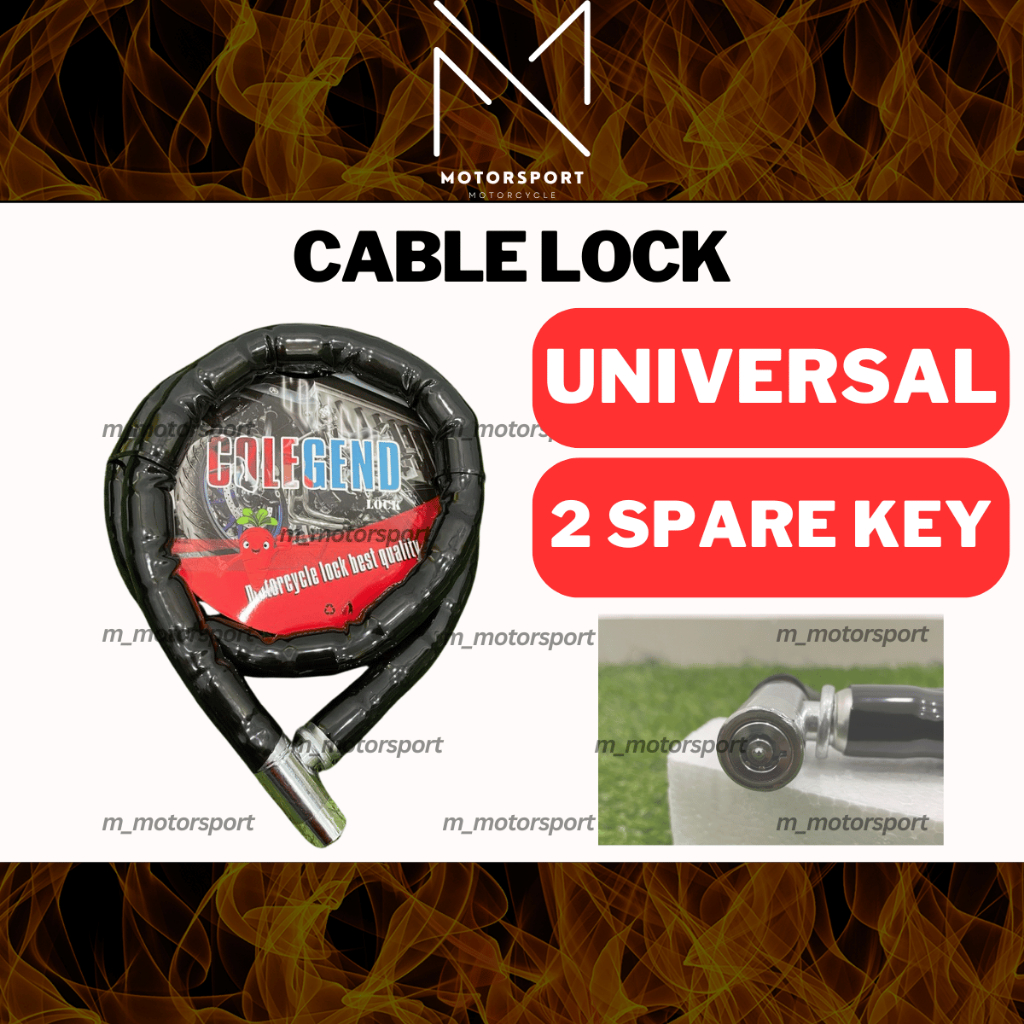 Cable Lock Motorsikal Motorcycle Lock Kunci Motorbike Anti Theft Heavy ...