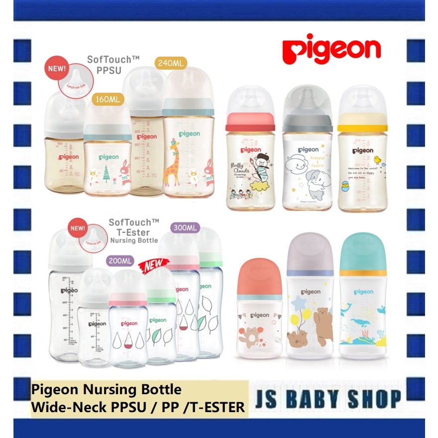 Original Pigeon Wide Neck PPSU Nursing Bottle with Peristaltic PLUS Nipple Baby Bottle | Shopee ...