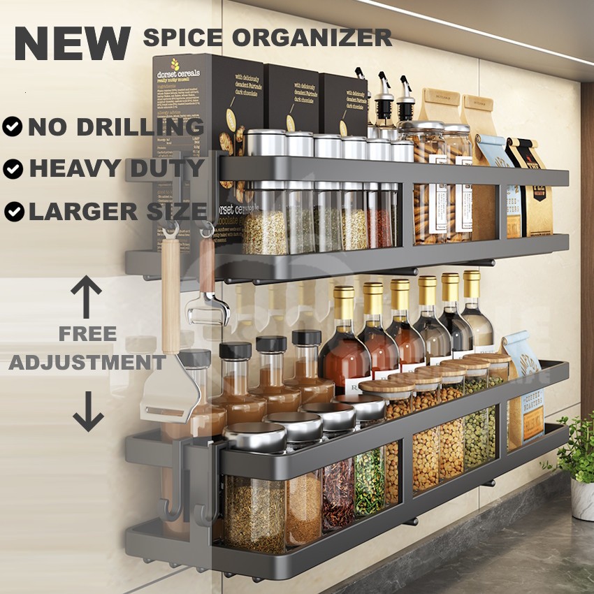 ONEAPPLE.MY 30/40/50cm Wall-Mounted Seasoning Condiment Wall Multi ...