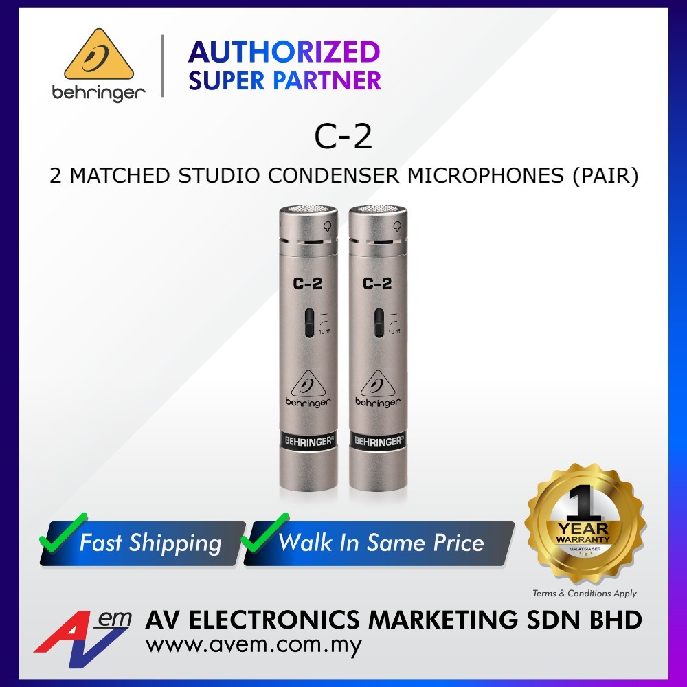 BEHRINGER C-2 Matched Pair Studio Condenser Microphones | Shopee Malaysia