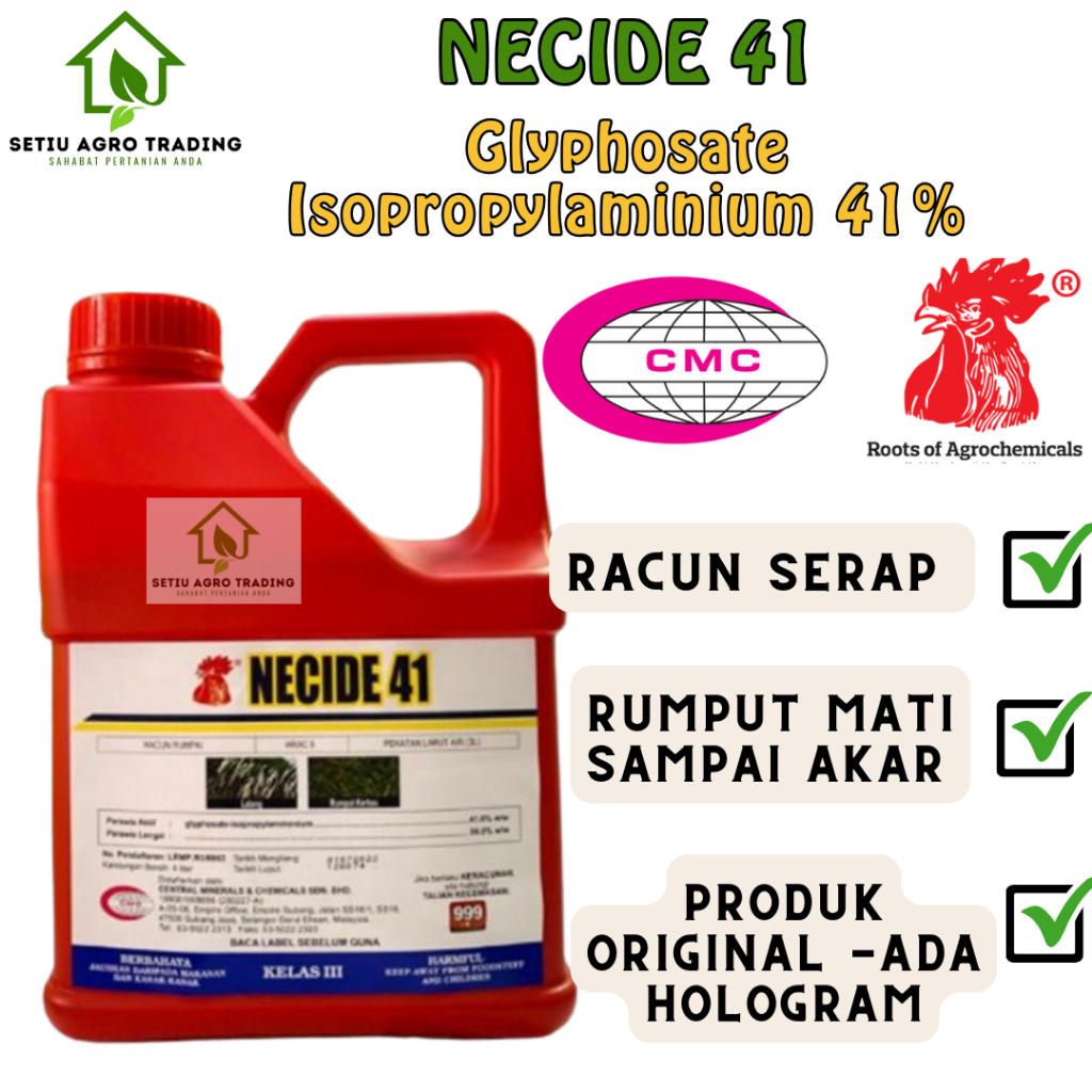 NECIDE 41 | Racun Serap| Racun Glyphosate | Racun Rumpai| Herbicide ...