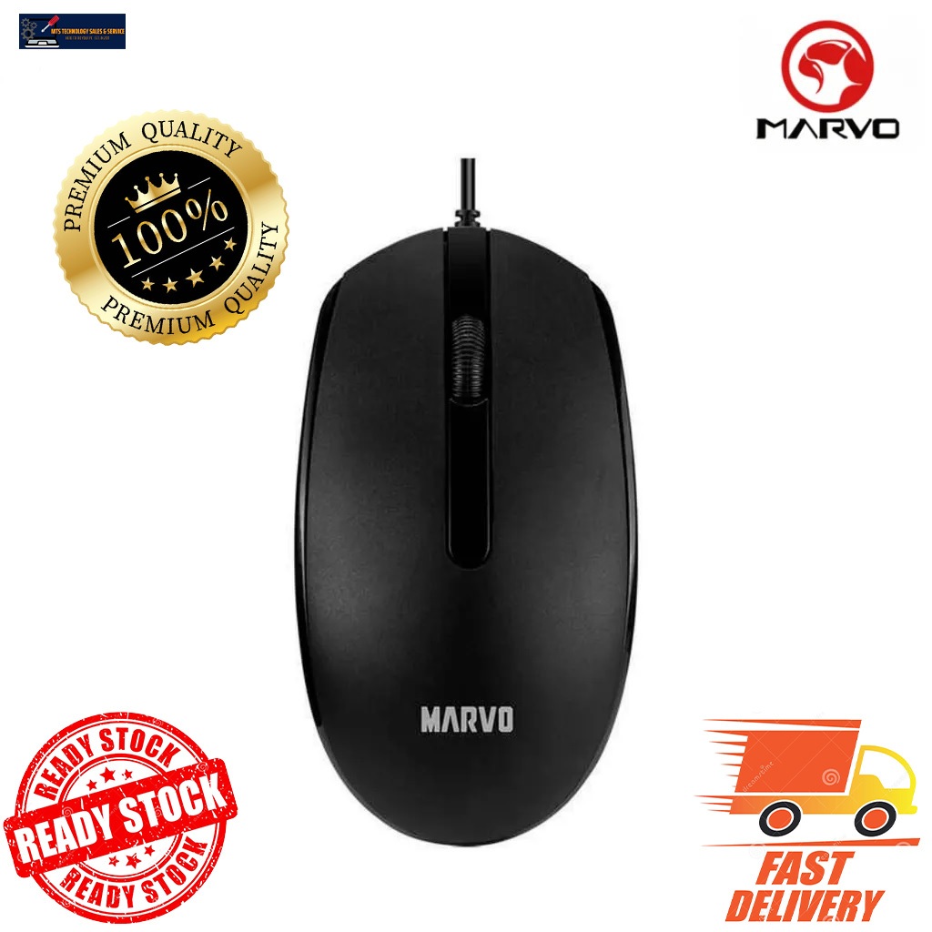 MARVO MS003 Wired Mouse (Black/White) 1000DPI | Shopee Malaysia