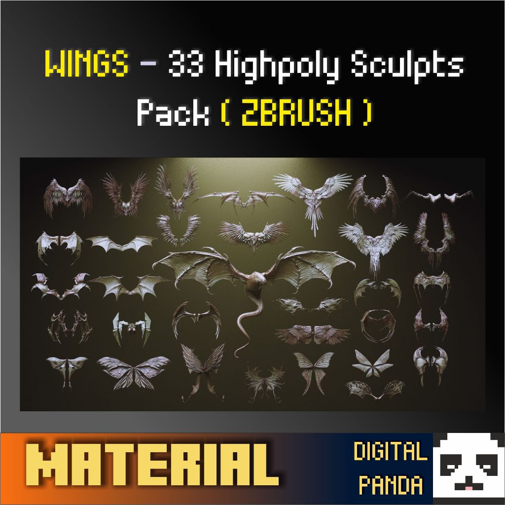 [ MATERIAL ] WINGS - 33 Highpoly Sculpts Pack ( ZBRUSH ) | Shopee Malaysia