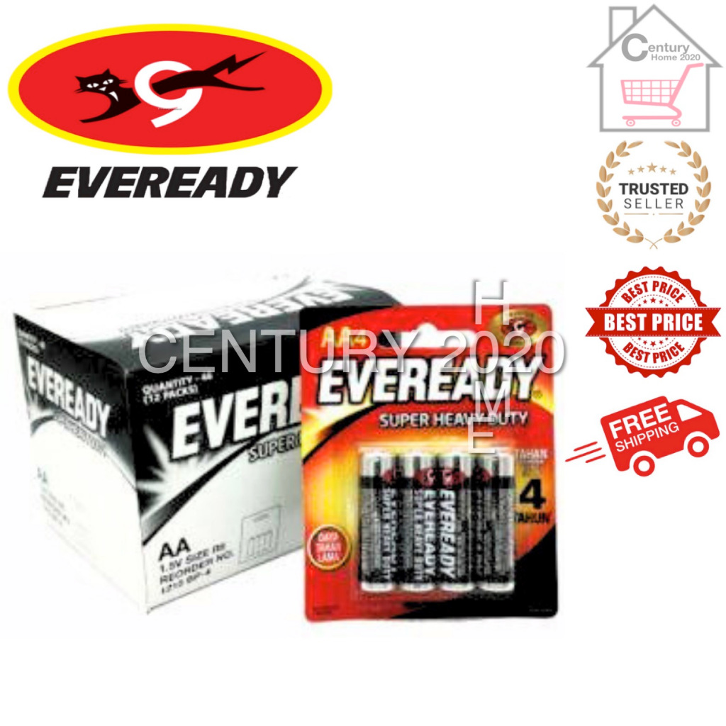EVEREADY AA/AAA Battery Super Heavy Duty R6 AA/AAA Battery 1215 BP4 ...