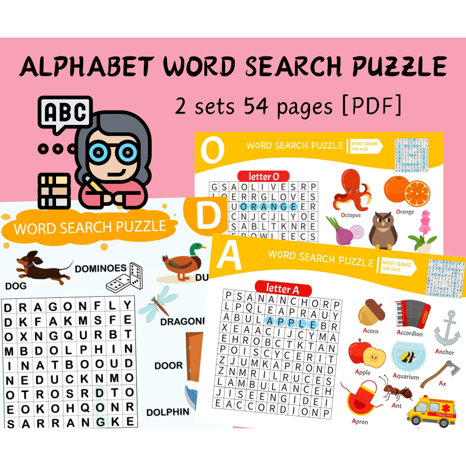 A563 [PDF] – Alphabet Word Search Puzzle 2 sets 54 pages - preschool ...