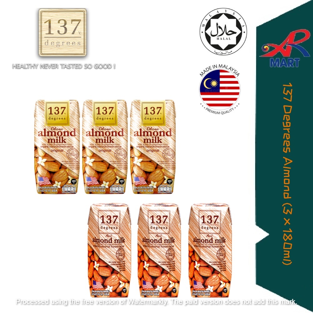 EXP: 3/2026 PROMOTION 137 ALMOND MILK ORIGINAL/ UNSWEETENED 180ML ( X3) | Shopee Malaysia