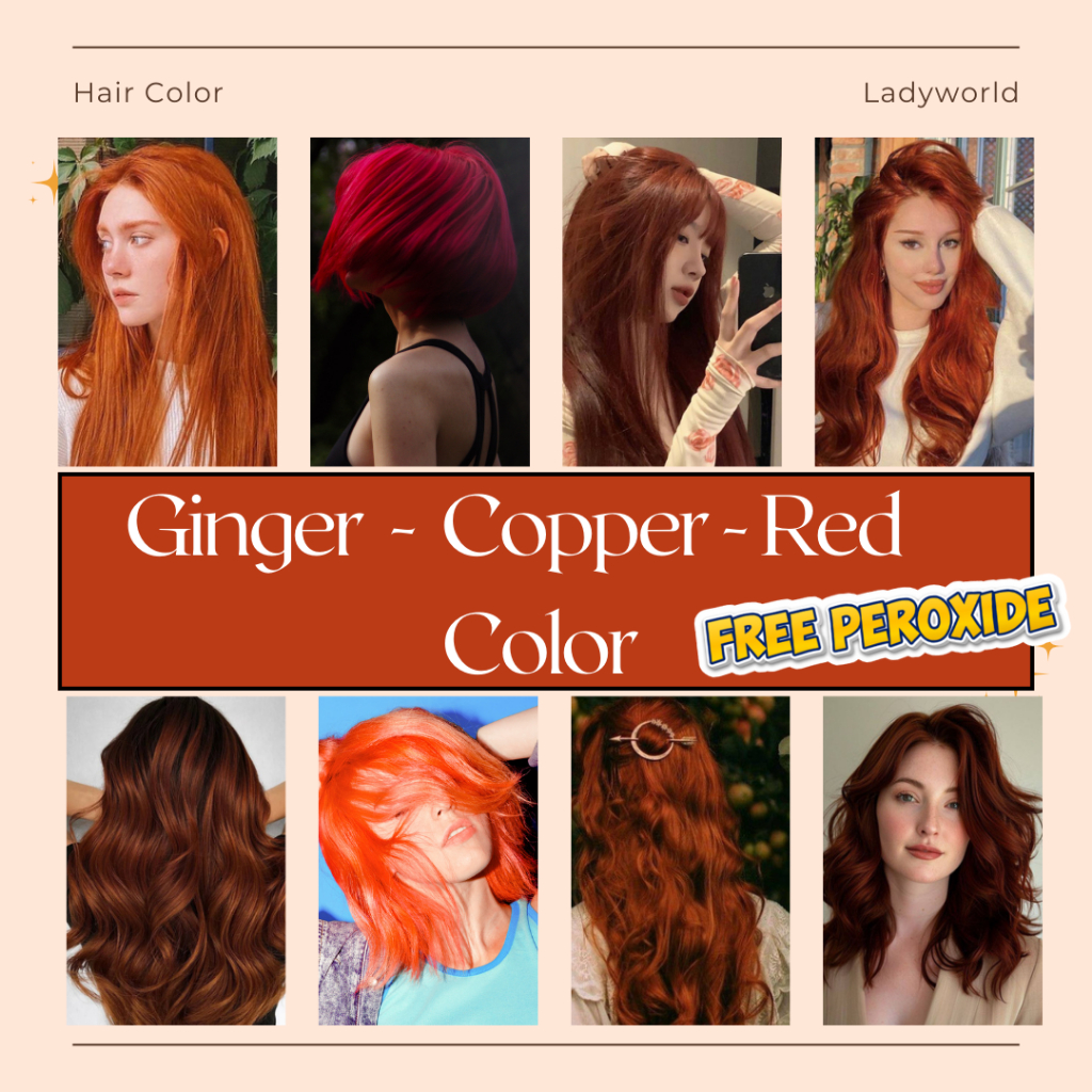 Ginger Copper Orange Red Hair Colour Dye Cream Permanent FREE PEROXIDE ...