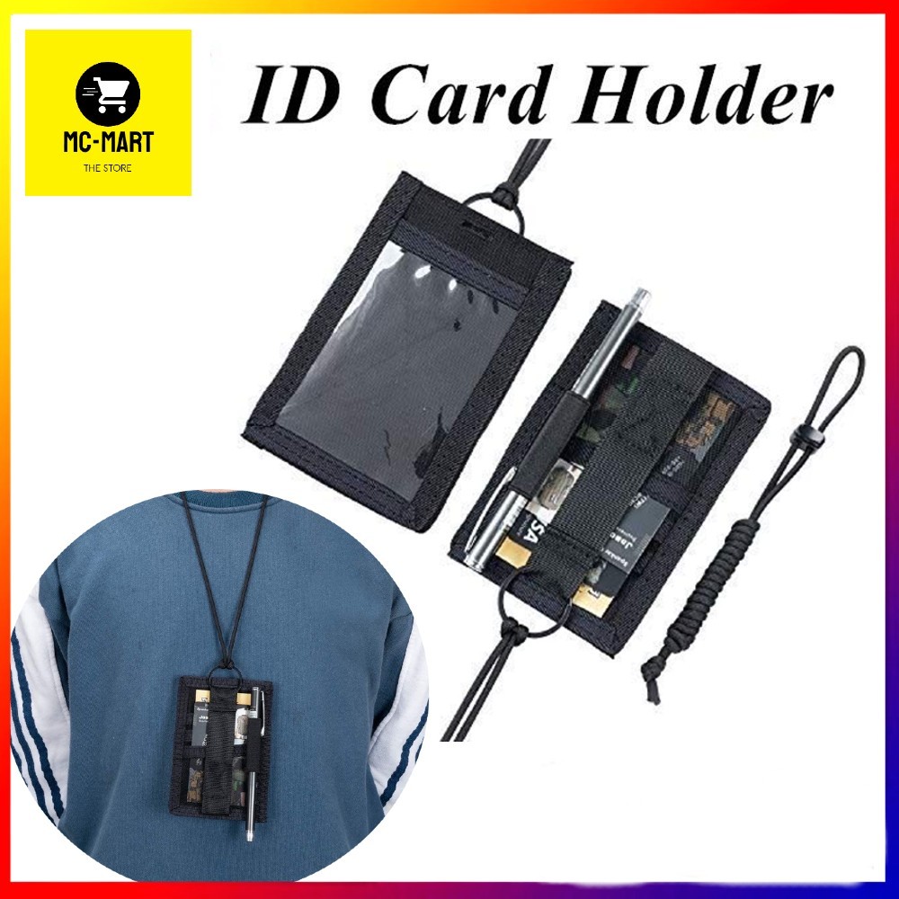 Tactical MOLLE ID Card Holder Hook & Loop Patch Badge Holder Removable ...