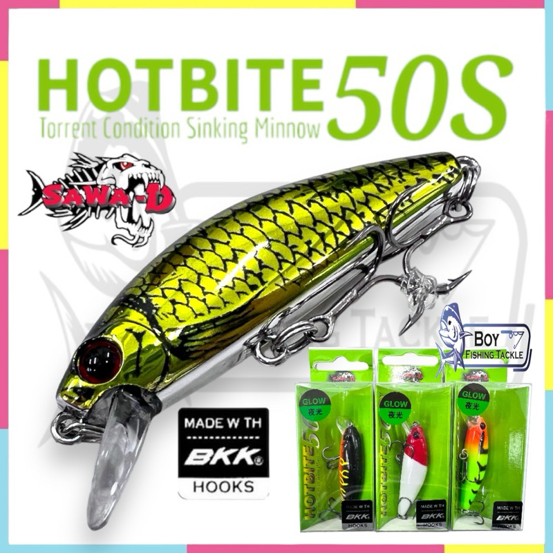 Sawa-D Hotbite 50S Sinking Minnow Lure Bait 50mm 6.5g BKK Hot Bite Savior Saviors | Shopee Malaysia