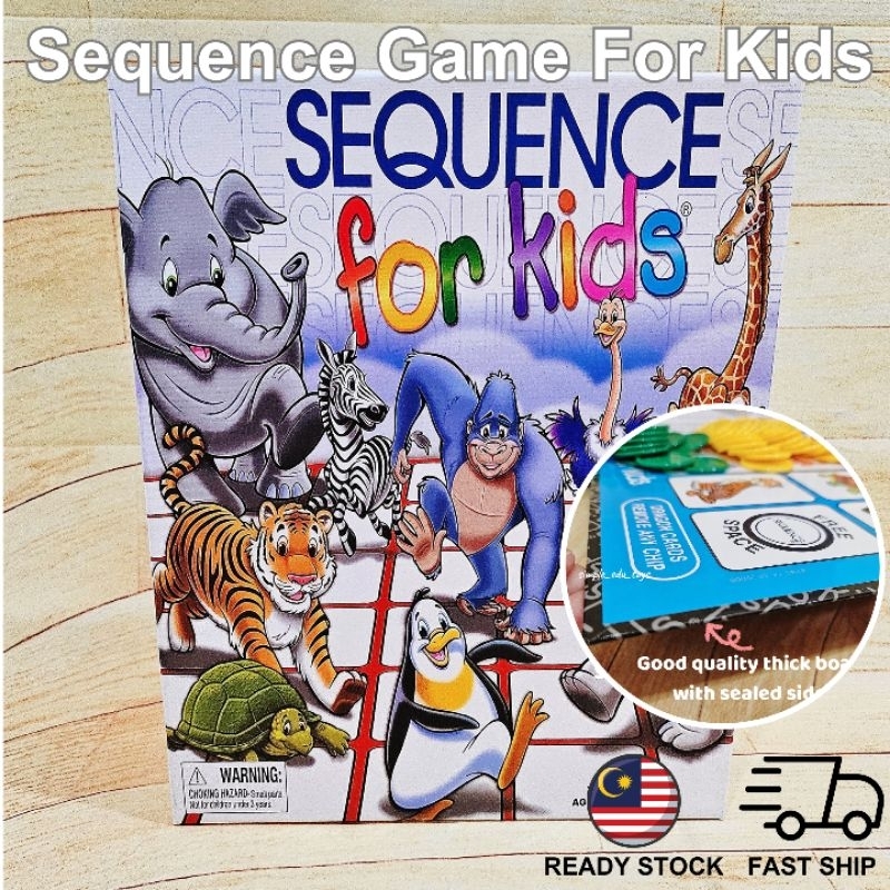 Sequence For Kids Family Game Strategy Game Animal Sequence Game Kids Board Game Fun Party Game ...