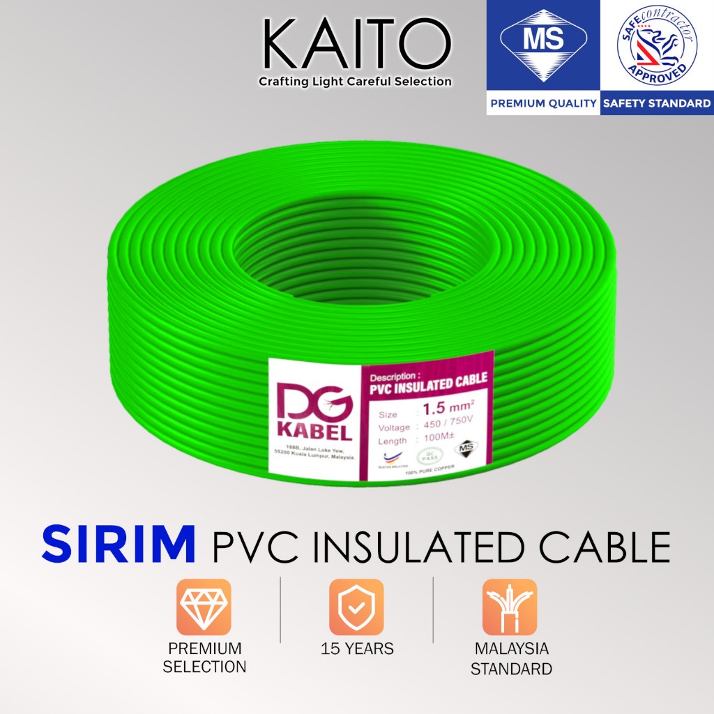 KAITO SIRIM PVC Insulated Cable Auto Control Wayer Elektrik Wire Kabel ...