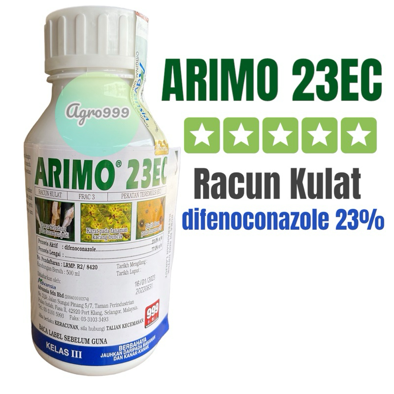 ARIMO 23EC 500ml/Fungicides ARIMO 23EC sama dgn score/difenoconazole 23%/Racun kulat | Shopee ...