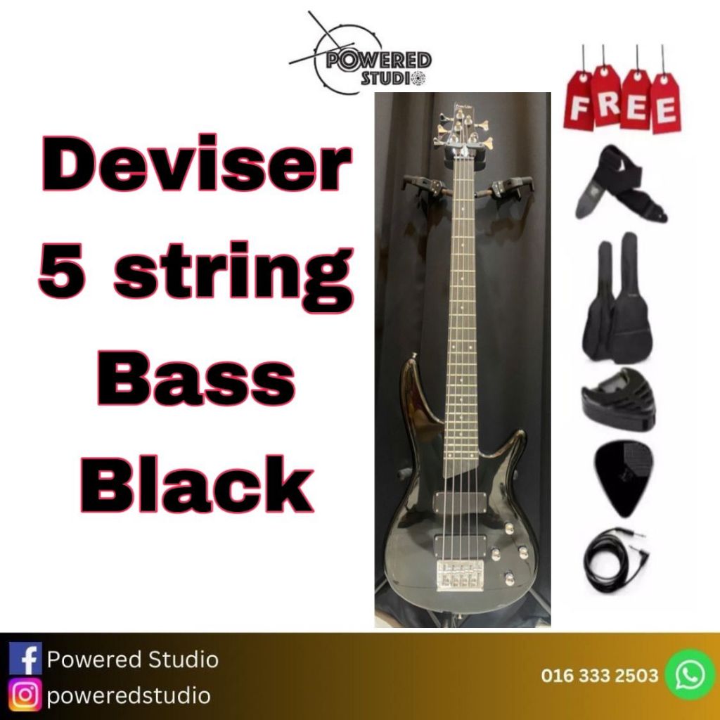 Deviser 5 Strings Bass Black | Shopee Malaysia