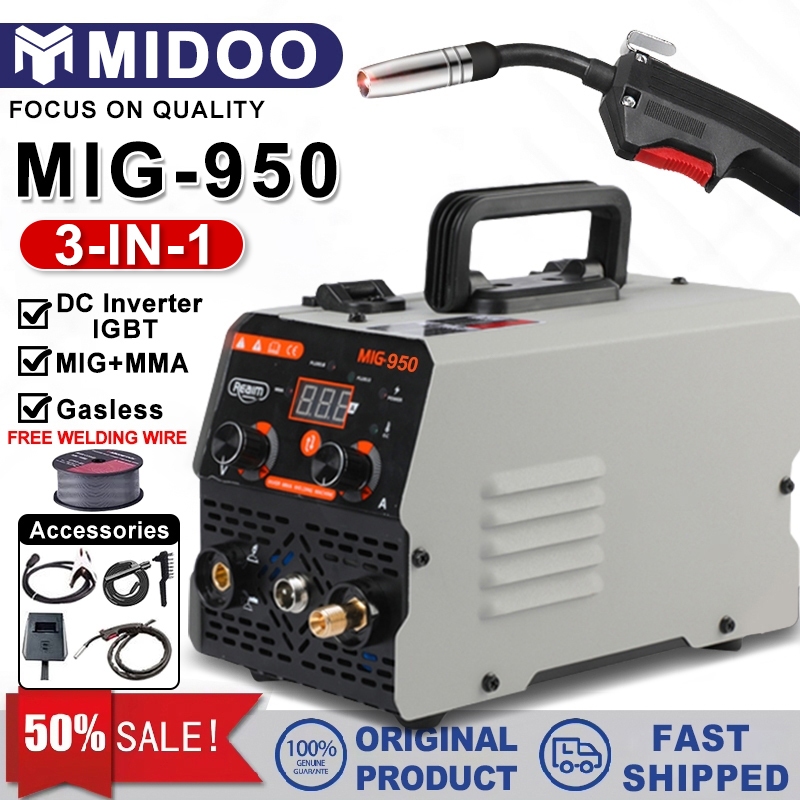 MIG Welding Machine Gasless MIG/MMA 2IN1 Portable Inverter IGBT DC ARC ...