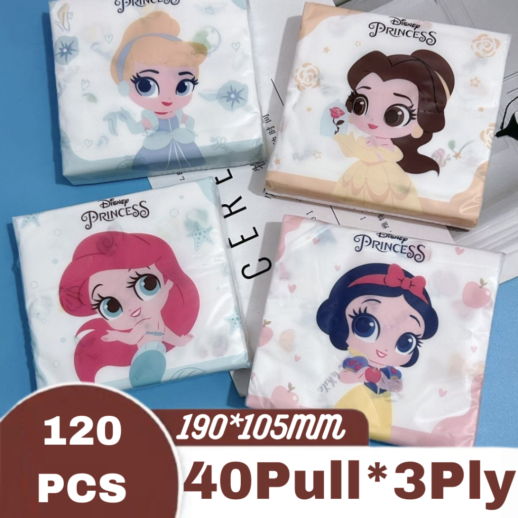 Disney Princess Series Printed Pocket Tissue / Watermark Pocket Tissue ...