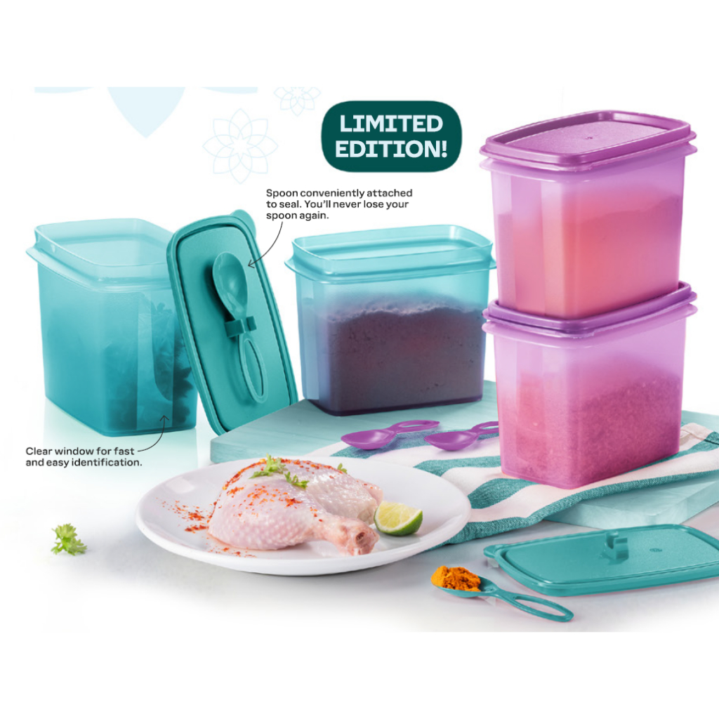 TUPPERWARE SHELF SAVER 840ML WITH SPOON (4PCS) | Shopee Malaysia