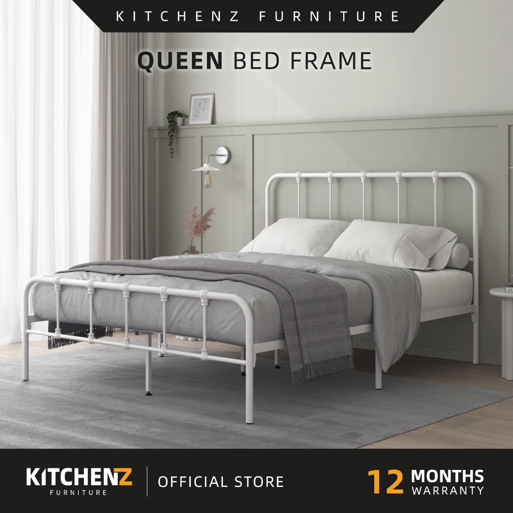 KitchenZ 3V Queen Bed Frame Katil Besi Katil Kayu Katil Murah Powder ...
