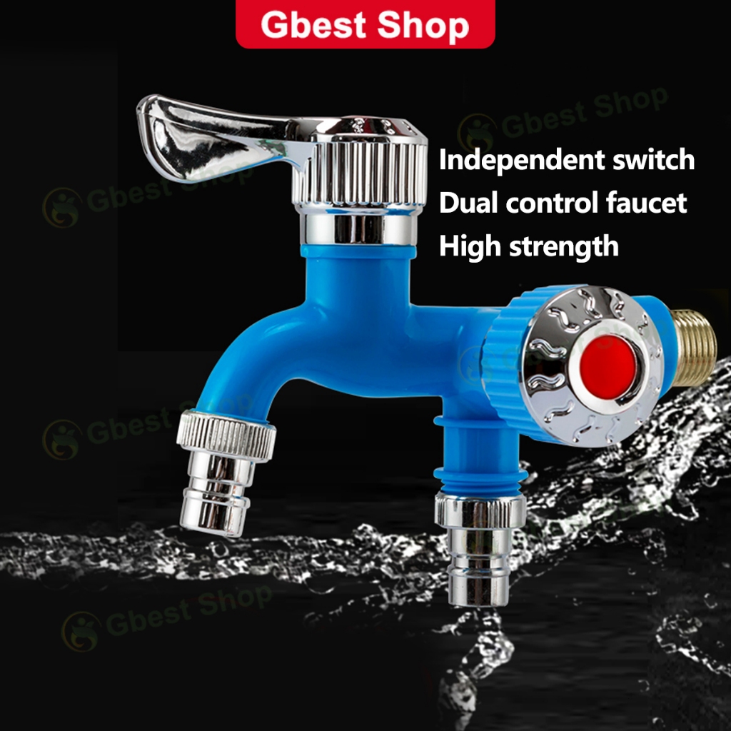 plastik faucet 2 way washing machine bathroom shower toilet faucet twin ...